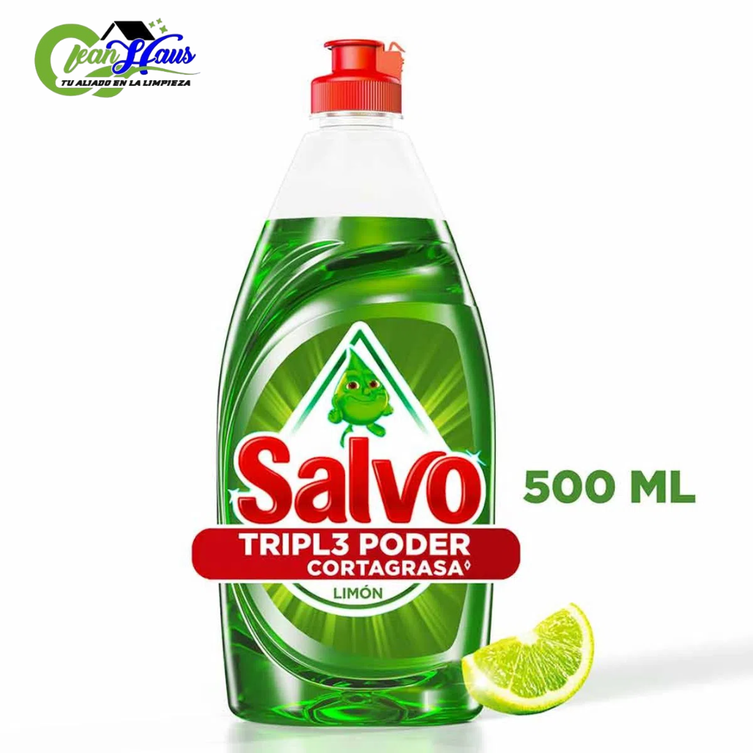 Detergente Lavaloza Líquido Salvo Limón x500ml – CLEAN HAUS